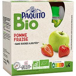 Purée pomme fraise sans sucres ajoutés BIO Paquito Bio, une marque ...