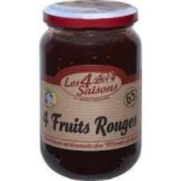 Confiture 4 fruits rouges, 65% de fruits Les 4 Saisons - Intermarché