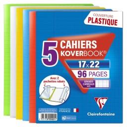 Kover Book cahier piqure 17x22cm 96p Seyès assortis Clairefontaine ...