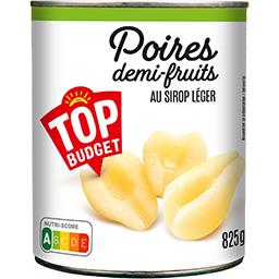 Poires demi-fruits au sirop léger Top Budget - Intermarché