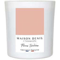 Bougie colorée parfumée rose/fleurs séchées 74x80mm Maison Denis - Intermarché