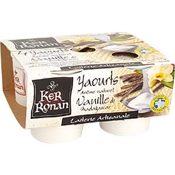 Yaourts au lait entier arôme naturel vanille de Madagascar Ker Ronan ...