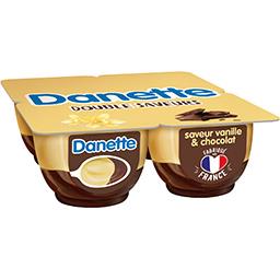 Crème dessert vanille lit de chocolat Danette - Intermarché
