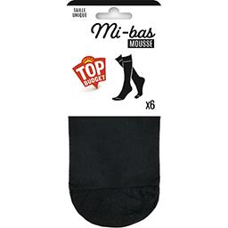 Mi-bas mousse TU, noir Top Budget - Intermarché