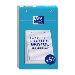 Bloc de fiches bristol 12,5x20cm perforées petits carreaux 60 fiches ...