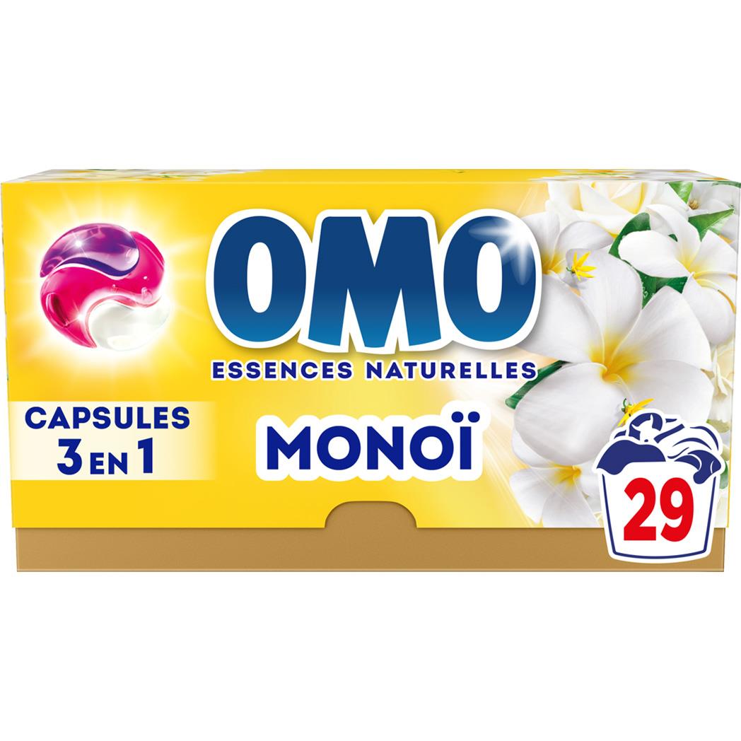 Lessive Capsules 3 en 1 Monoï - 29 lavages Omo - Intermarché