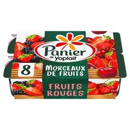 Panier - Yaourt aux morceaux de fruits rouges fraise framboise cerise ...