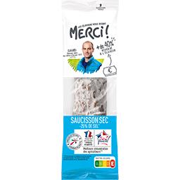 Saucisson sec réduit en sel Les Éleveurs vous disent Merci, une marque ...