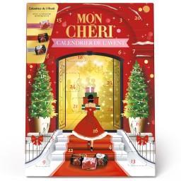 Calendrier de l'avent chocolat noir, liqueur, cerise et vodka Mon Chéri ...