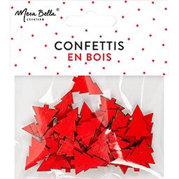 Déco confettis en bois sapins, rouge Mesa bella - Intermarché