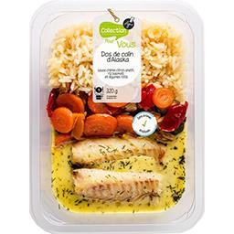 Dos de colin d'Alaska - sauce crème citron aneth, riz basmati et ...