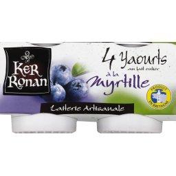Yaourt brassé au lait entier aux morceaux de myrtille Ker Ronan ...
