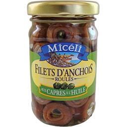 Filets d'anchois roulés aux câpres à l'huile Miceli - Intermarché