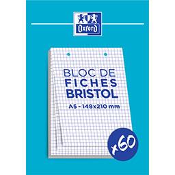 Bloc de fiches bristol A5105 x 148 mm q5 blanc Oxford - Intermarché